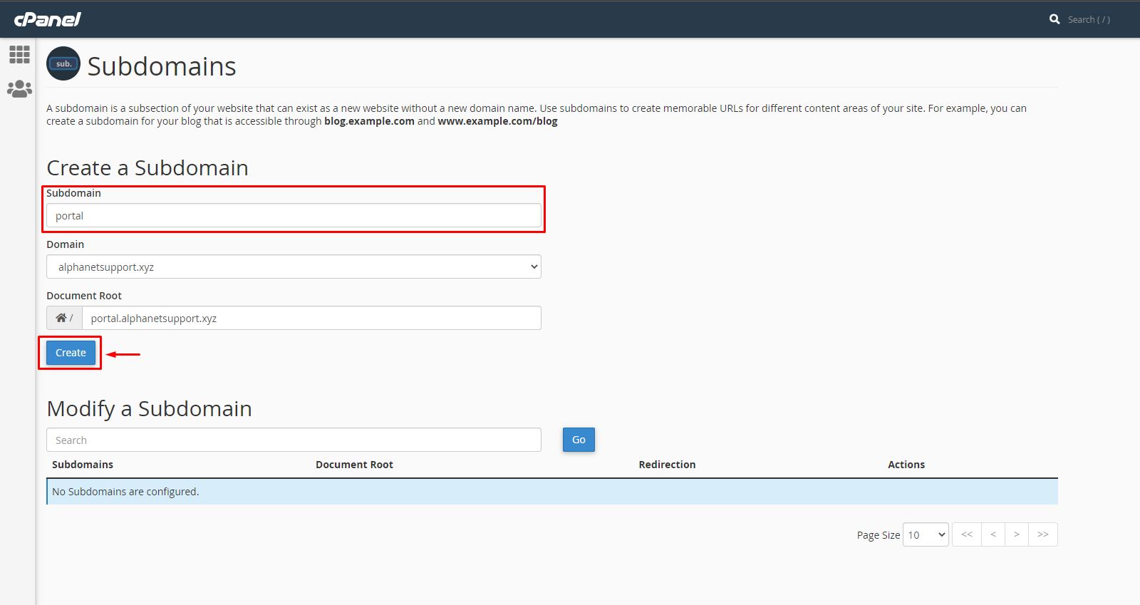 How to Create a Subdomain in cPanel - Knowledgebase - Alpha Net